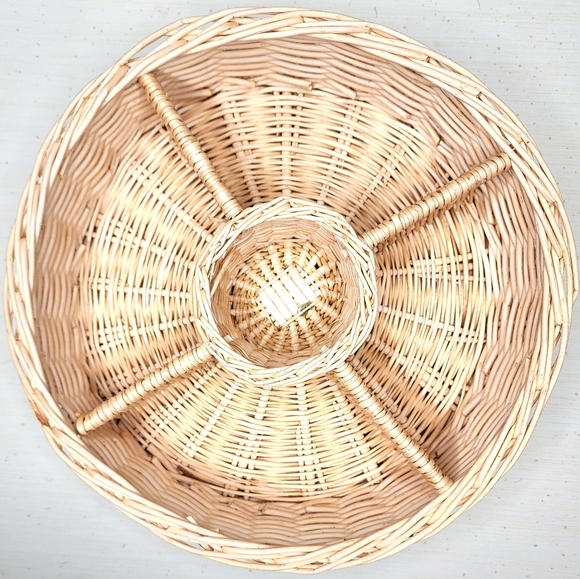 Accents | Vintage Round Wicker Rattan Natural Fiber Multi Slot ...